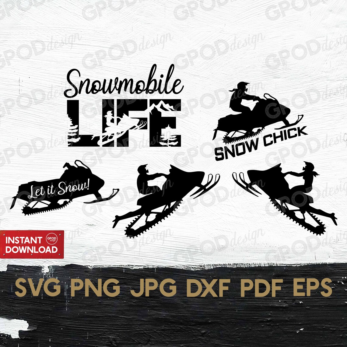 Snowmobile Bundle Svg Snowmobile Svg Clipart for Cricut - Etsy