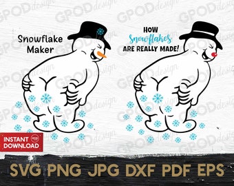 Farting Snowman Clipart - Etsy