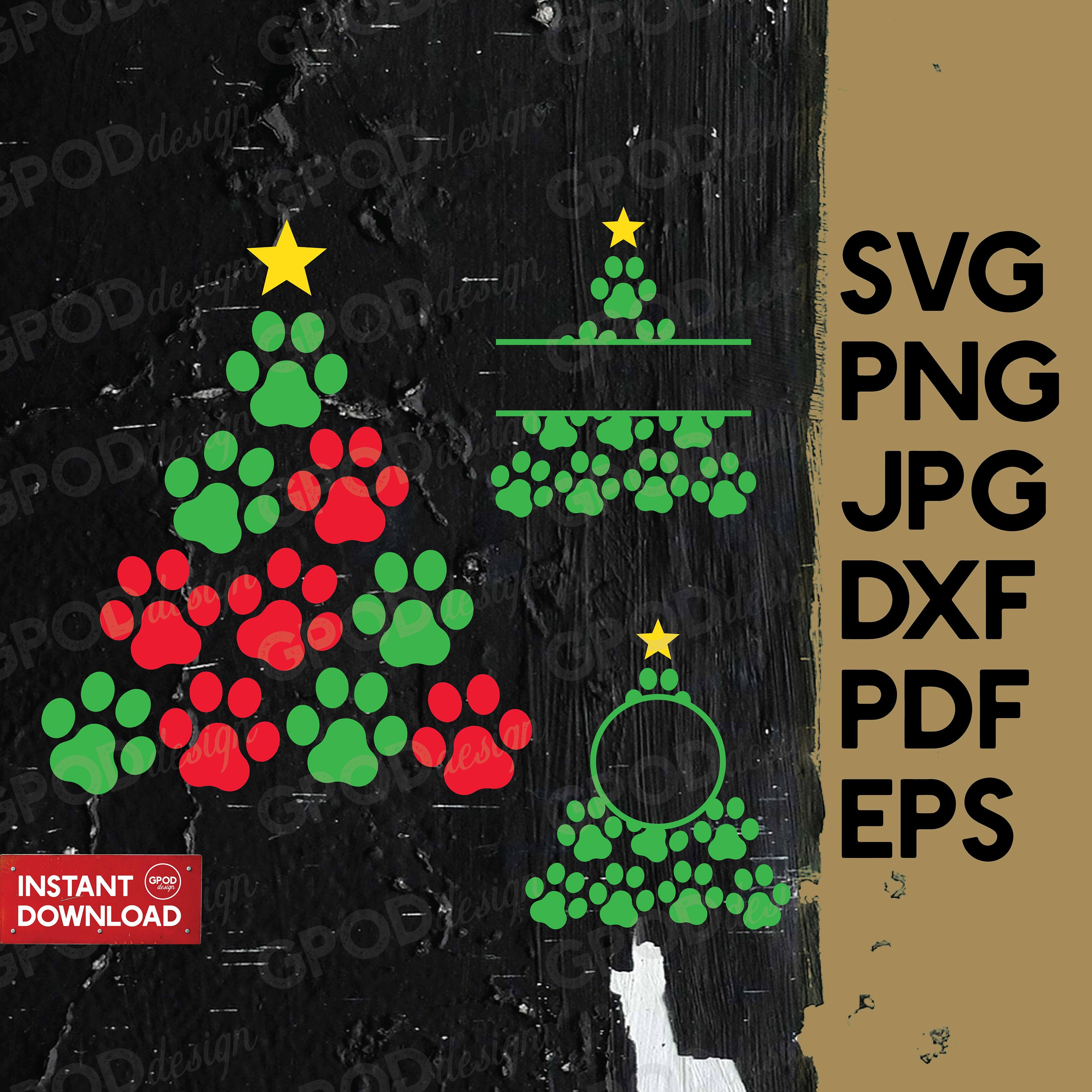 Dog Paw Christmas Tree SVG Paw Tree Svg Clipart for Cricut - Etsy Canada
