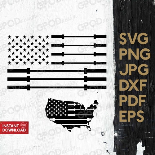 Barbell Flag SVG Barbell Svg Clipart for Cricut Crossfit - Etsy