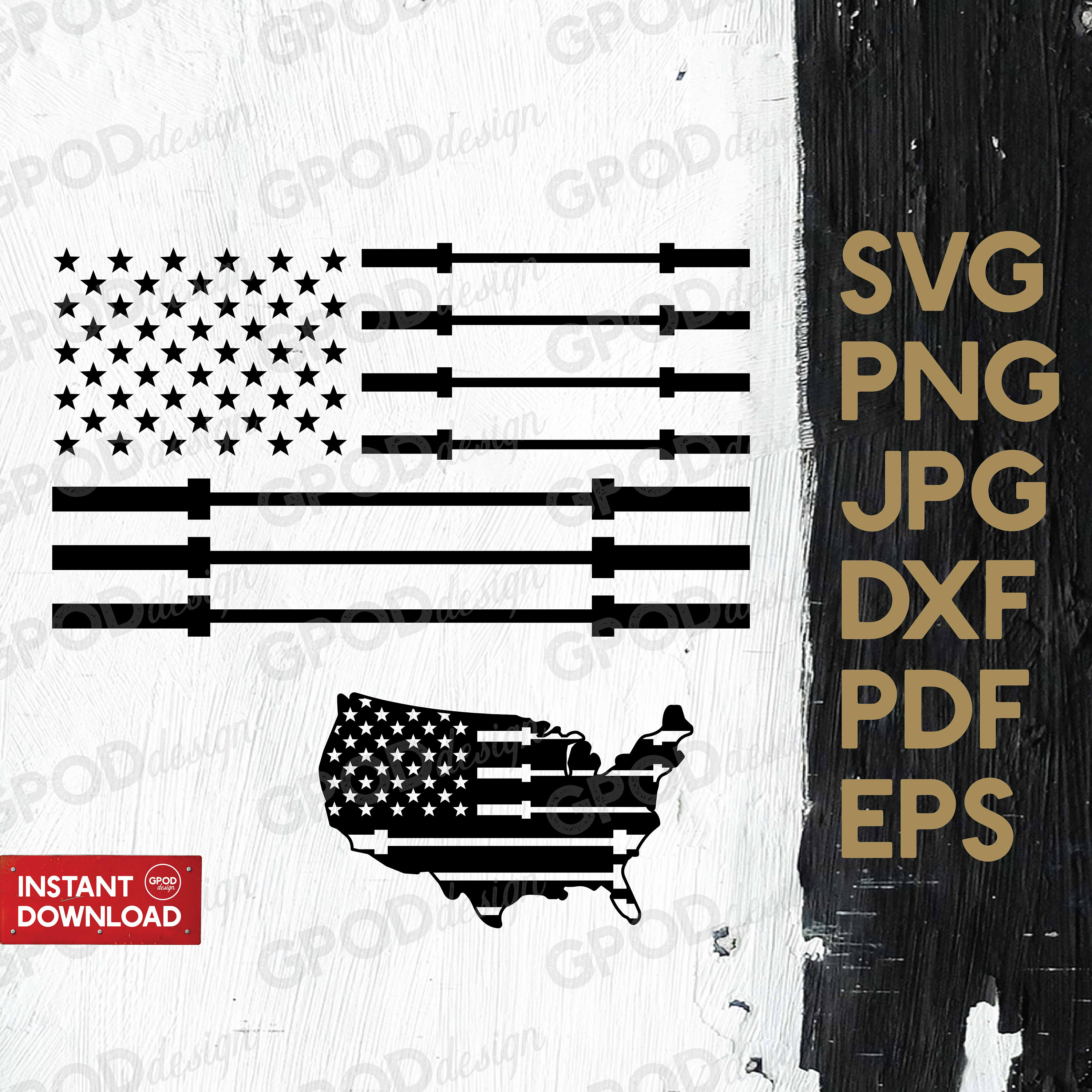 Barbell Flag SVG, Barbell Svg, Clipart for Cricut, Crossfit Flag Svg ...