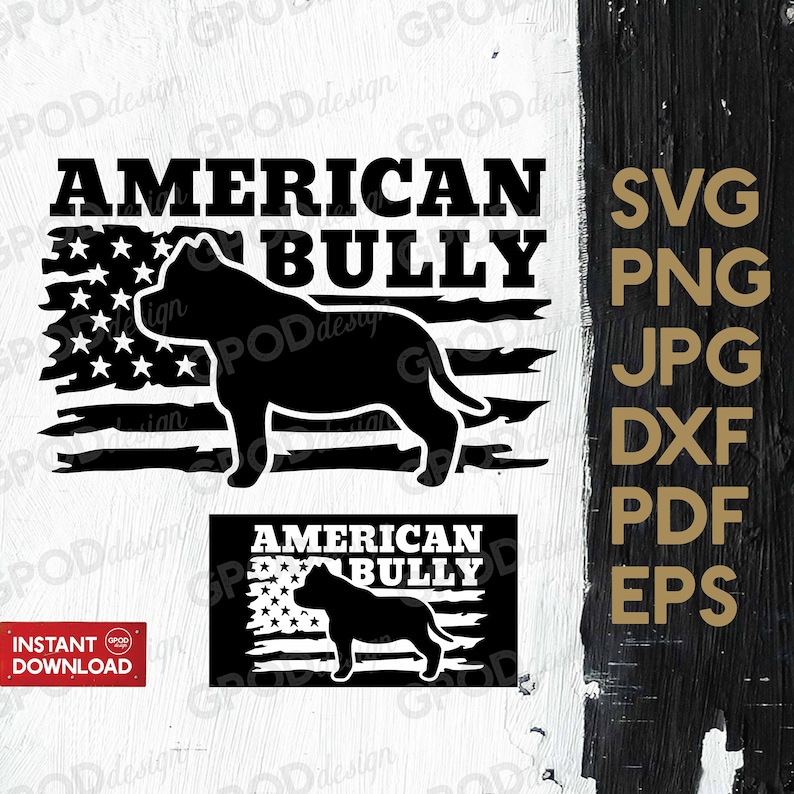 American Flag Bully SVG Pitbull Flag Svg Clipart for Cricut - Etsy