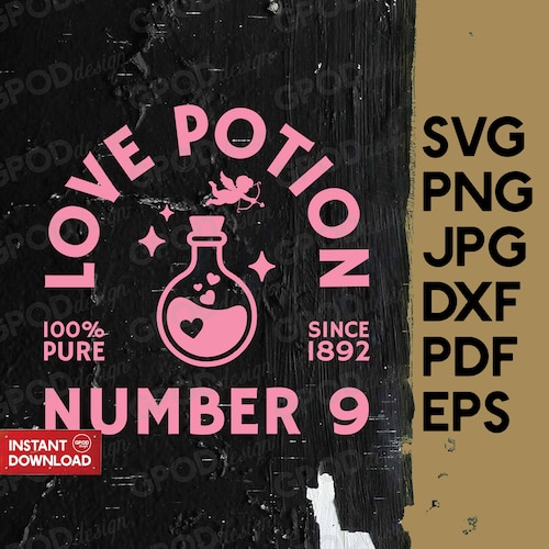 Love Potion Number 9 SVG Love Potion Valentine Svg Clipart - Etsy