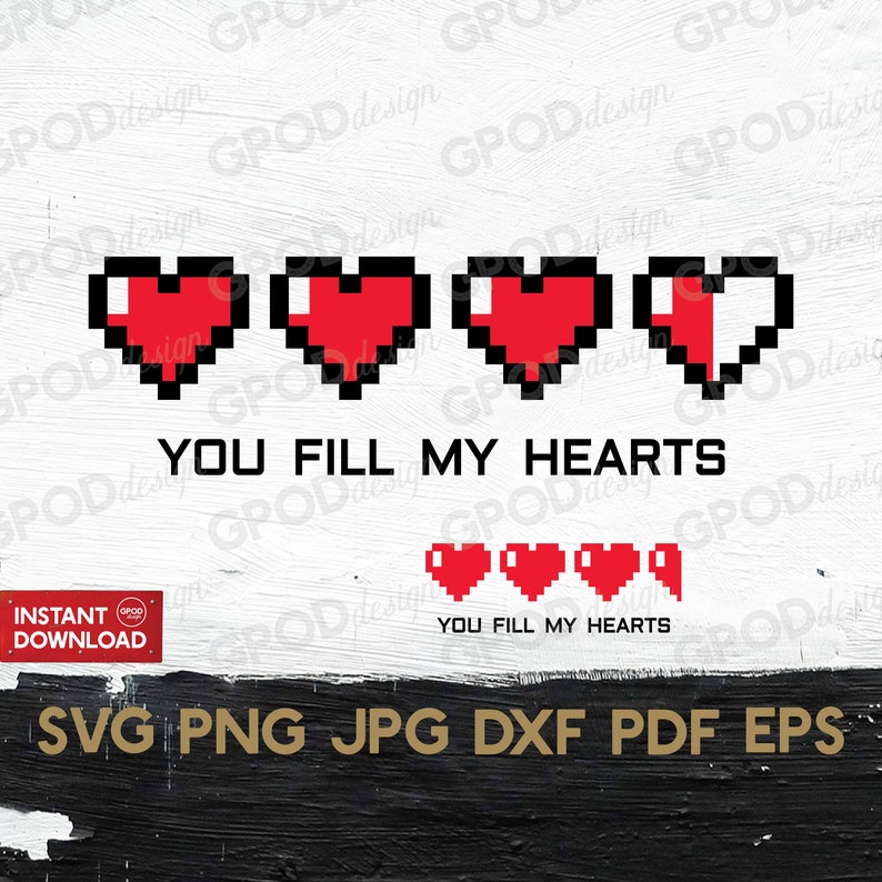 Gaming Heart SVG You Fill My Hearts Svg Video Game Hearts - Etsy