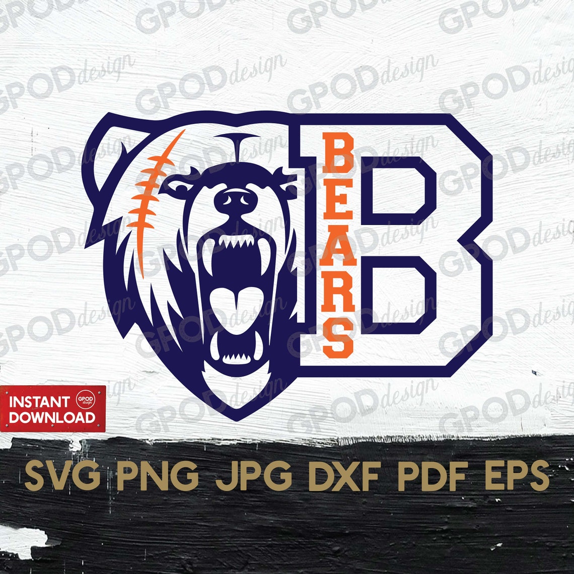 Bears Football SVG Football Mom Clipart for Cricut Bears - Etsy