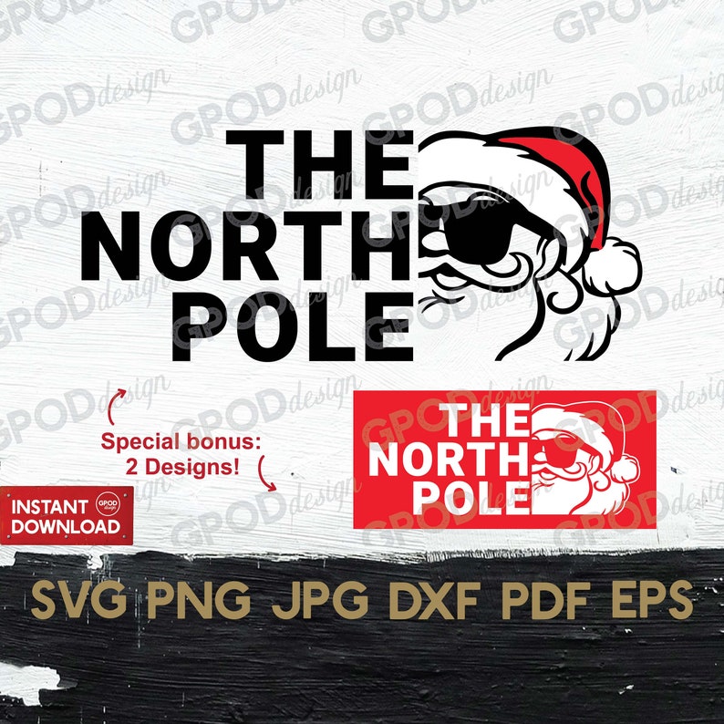 The North Pole Santa SVG Funny Santa Claus Svg Clipart for - Etsy