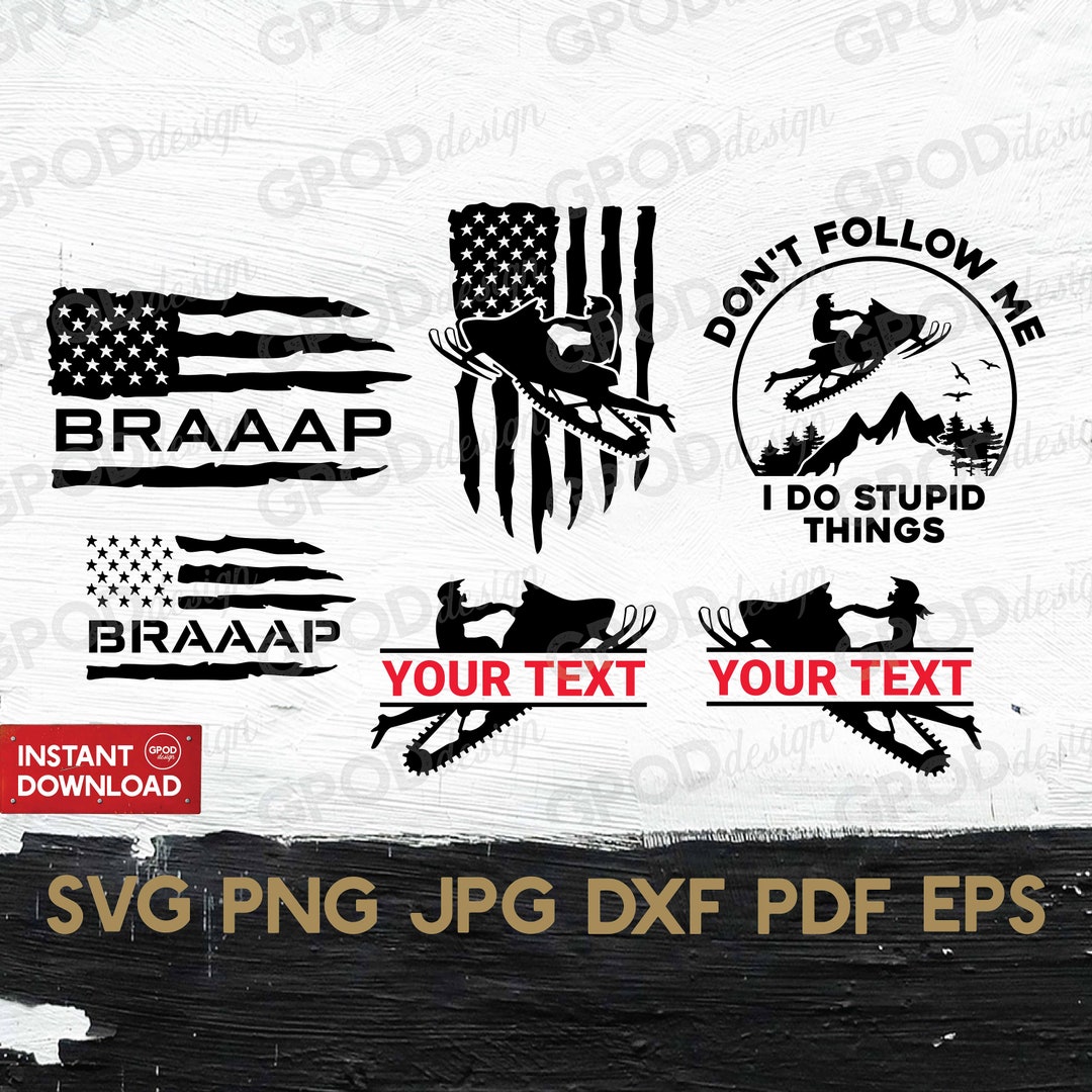 Snowmobile Flag Bundle SVG, Snowmobile Split Monogram Svg, Clipart for ...