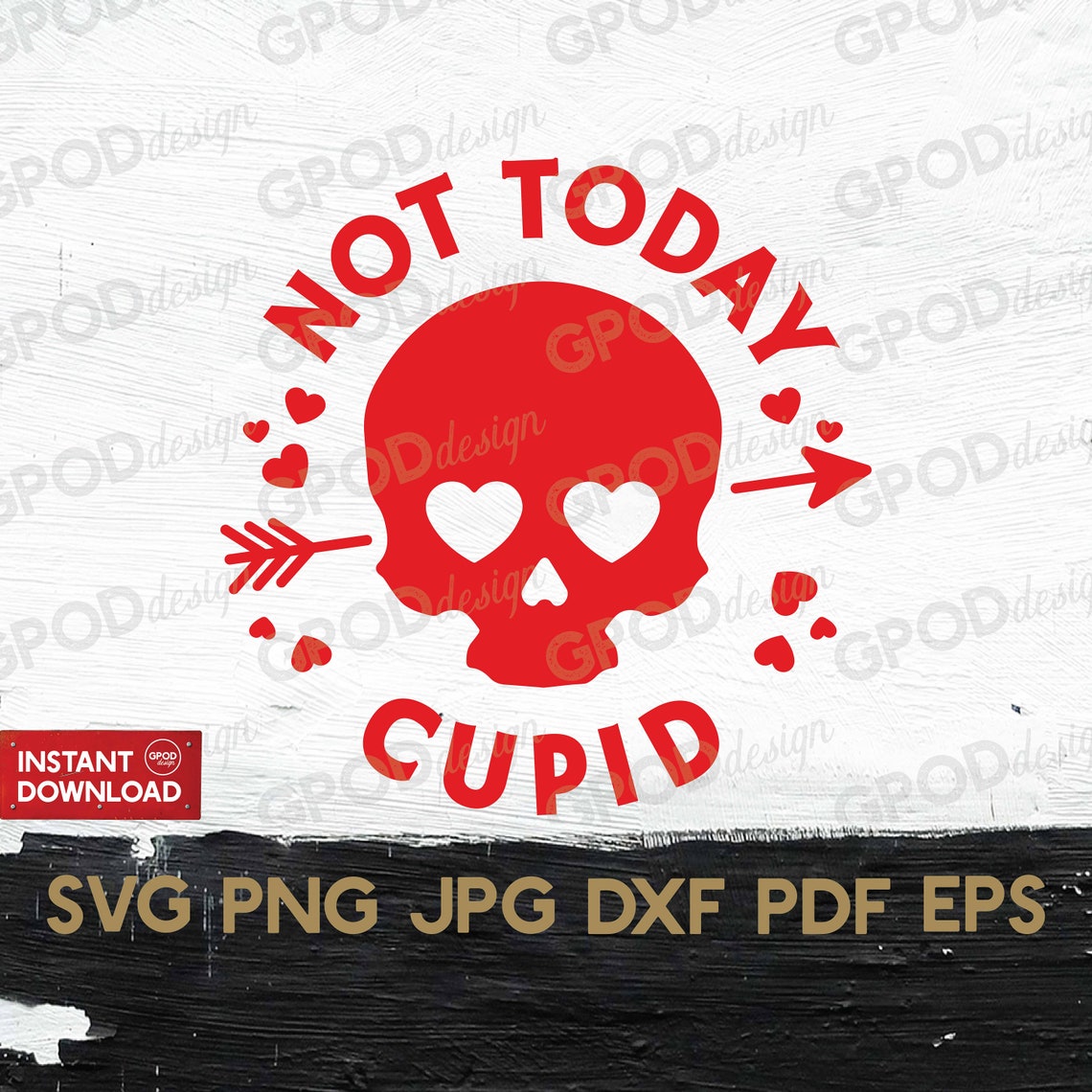 Not Today Cupid SVG Funny Skull Valentine Svg Clipart for | Etsy