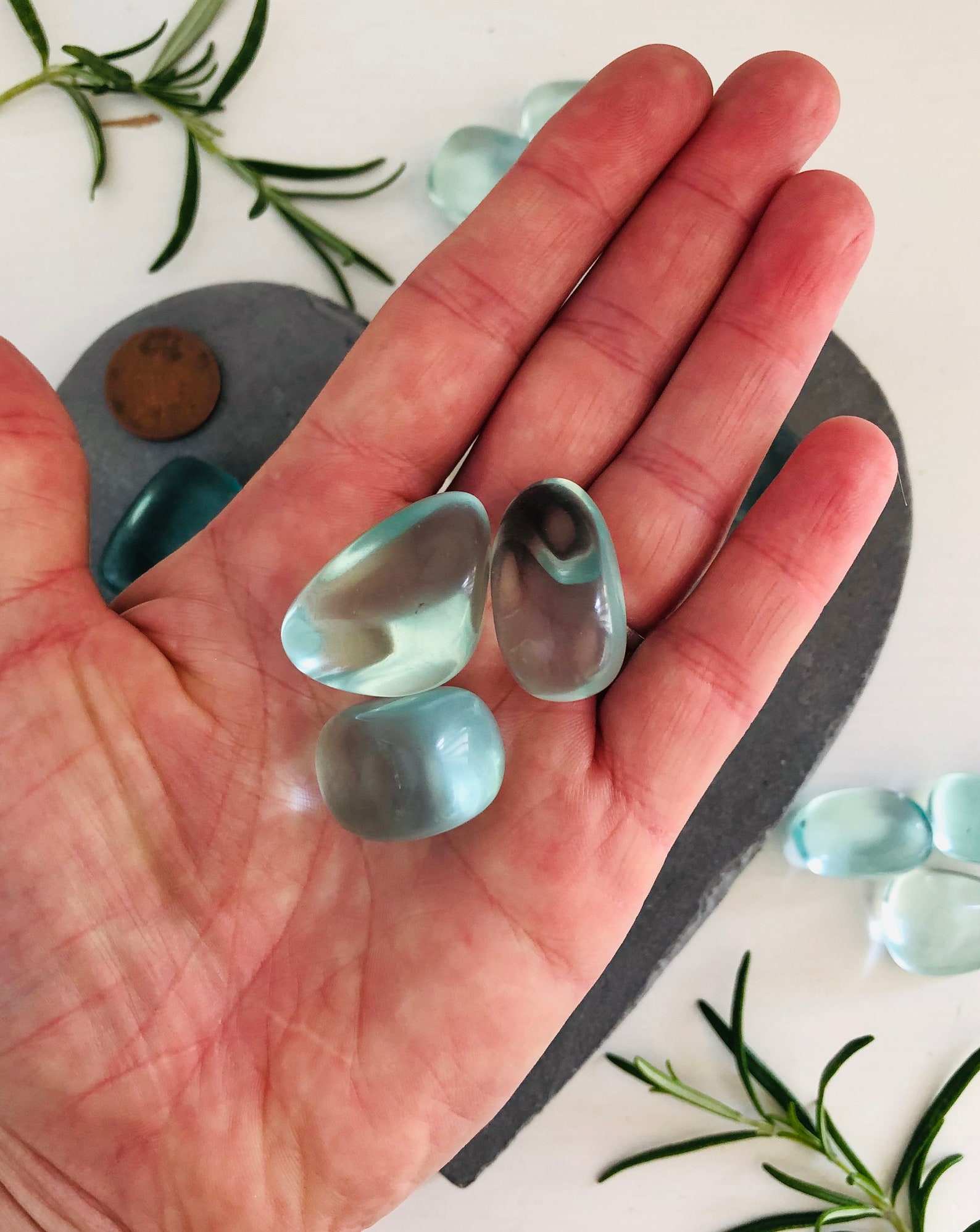 Light Blue Obsidian Tumbled Stones - Etsy