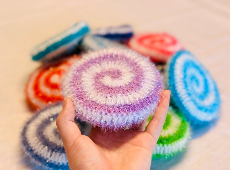 4pc Set Lollipop Dish Scrubby, Crochet Scrubbies, Kitchen Cloth, Dish ...