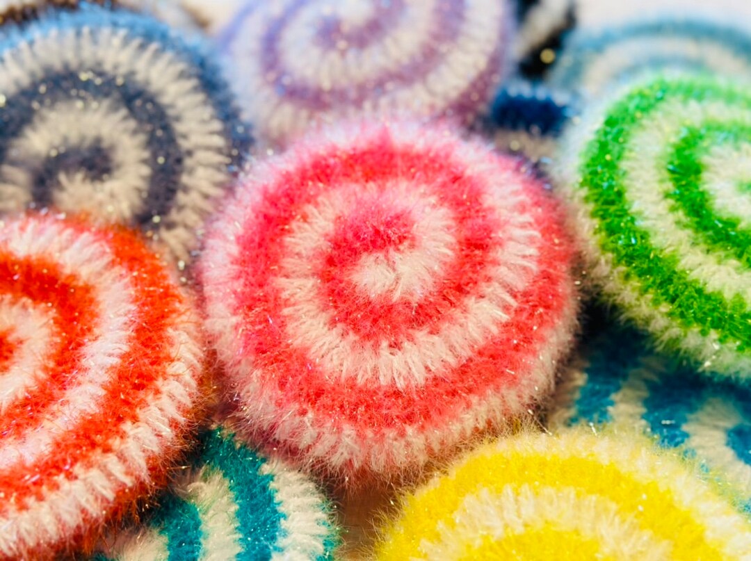 4pc Set Lollipop Dish Scrubby, Crochet Scrubbies, Kitchen Cloth, Dish ...