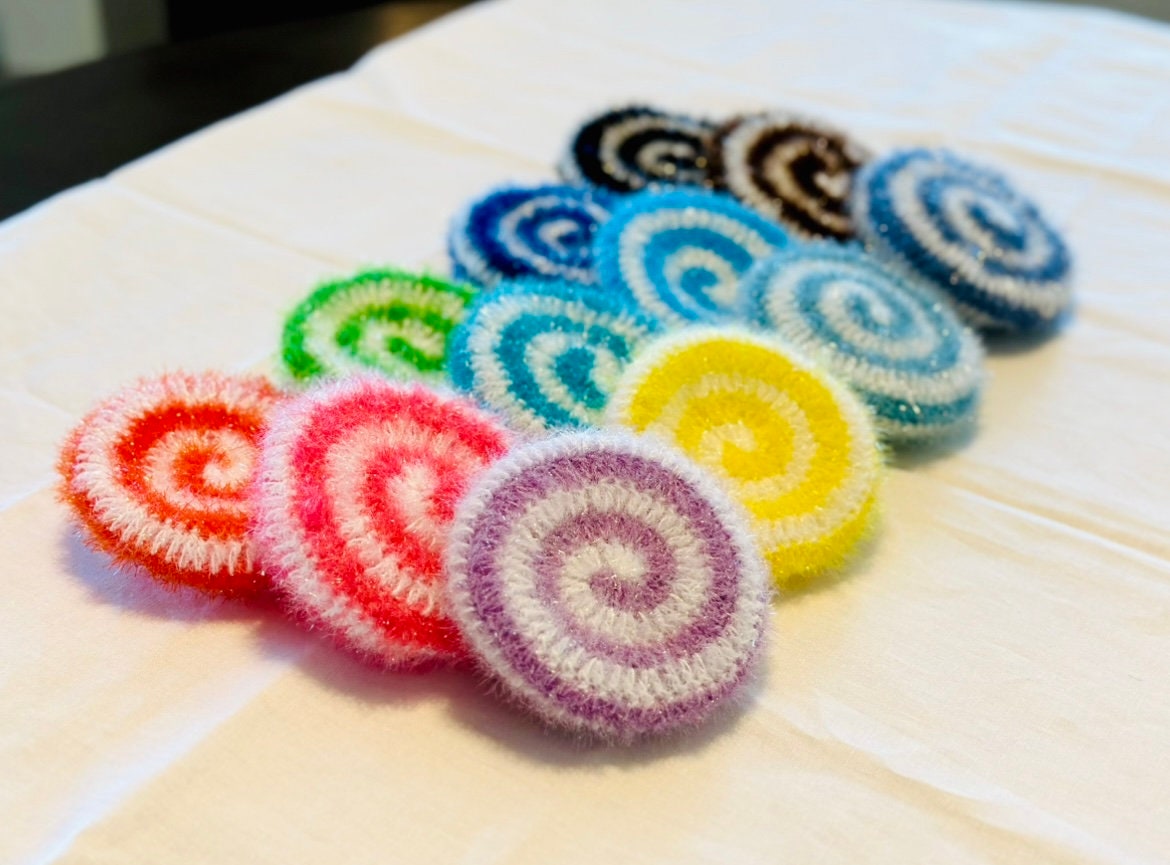 4pc Set Lollipop Dish Scrubby, Crochet Scrubbies, Kitchen Cloth, Dish ...