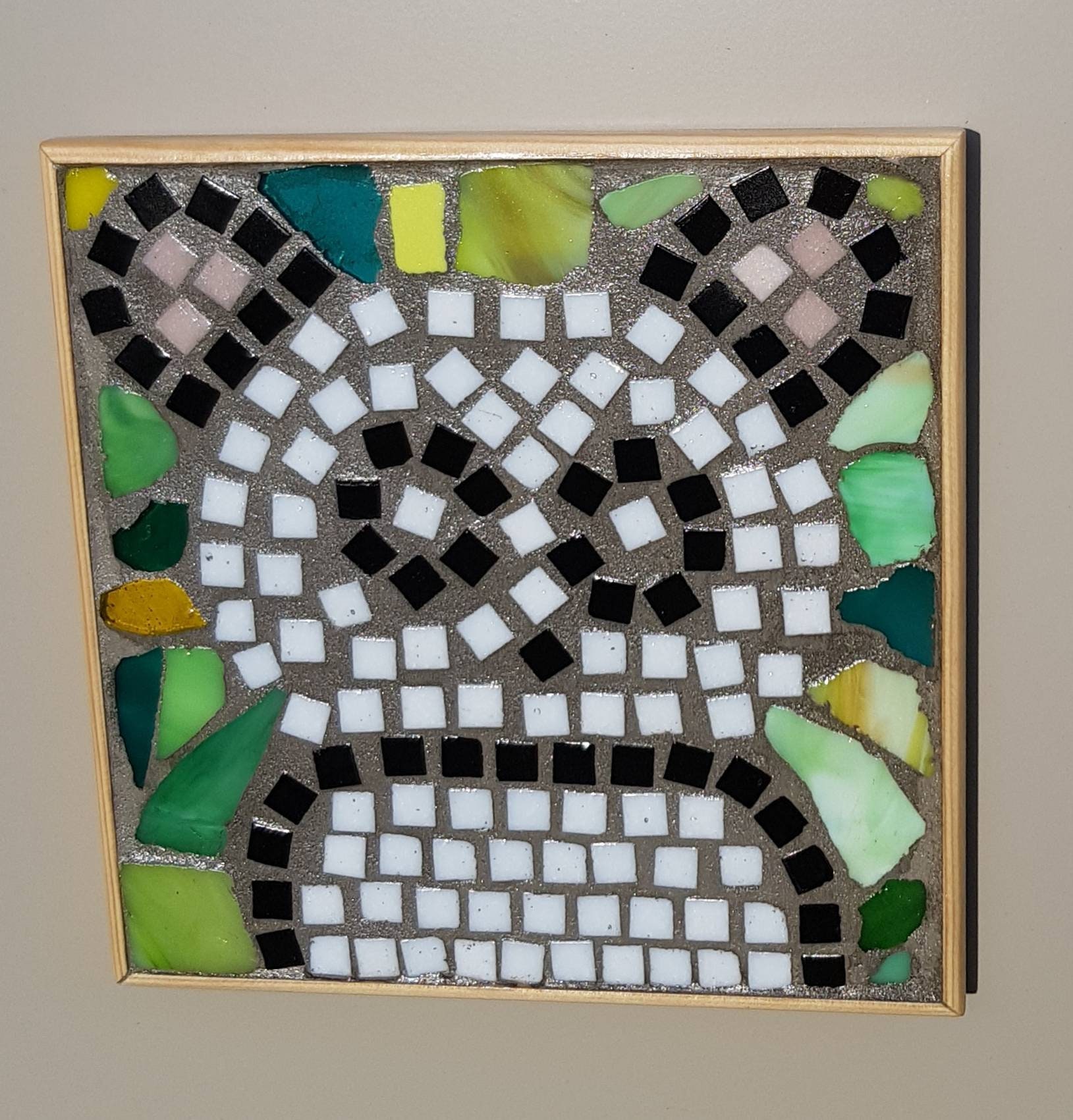 Mosaic Art Panda Bear Homemade Glass mosaic tiles/pieces | Etsy