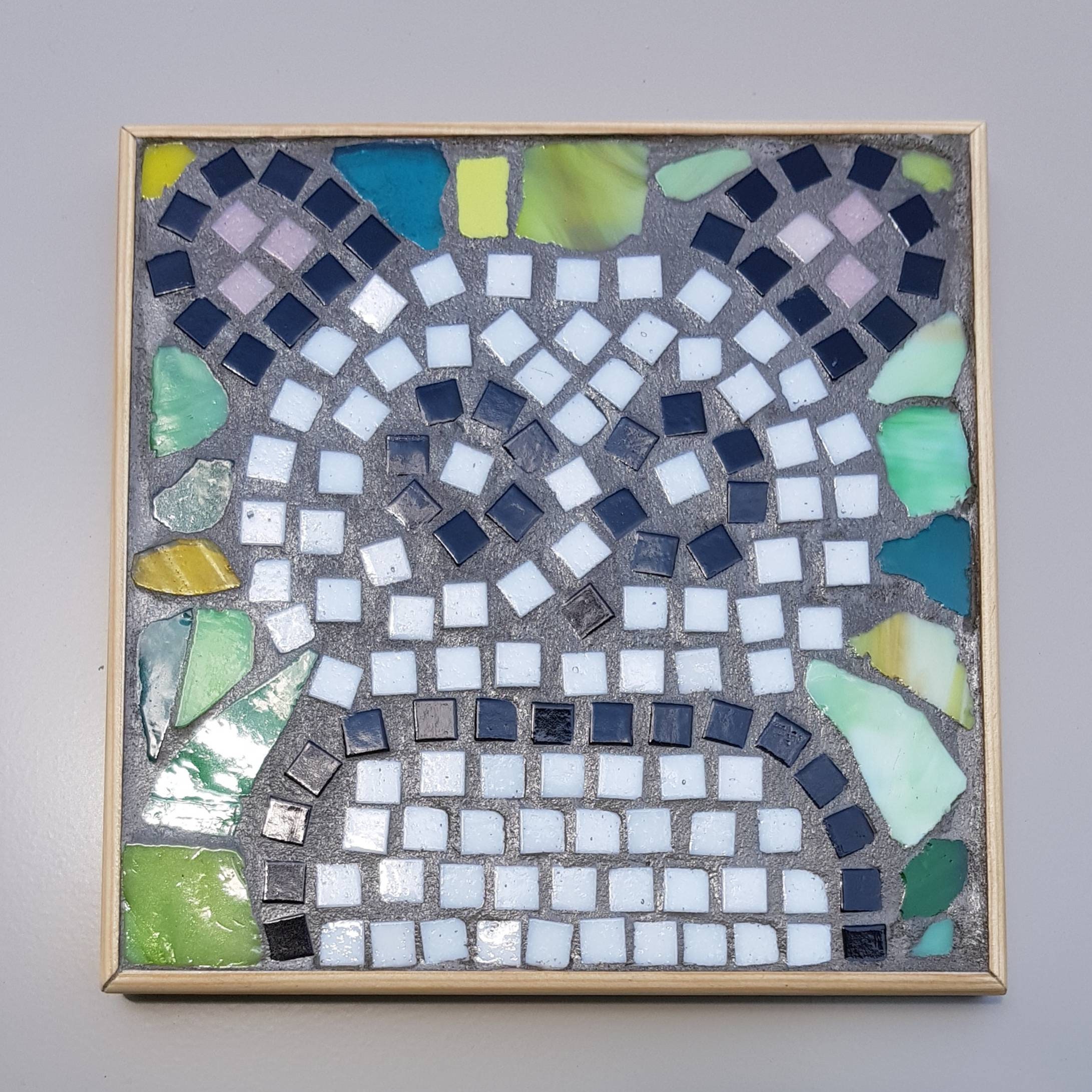 Mosaic Art Panda Bear Homemade Glass Mosaic Tiles/pieces With Timber ...