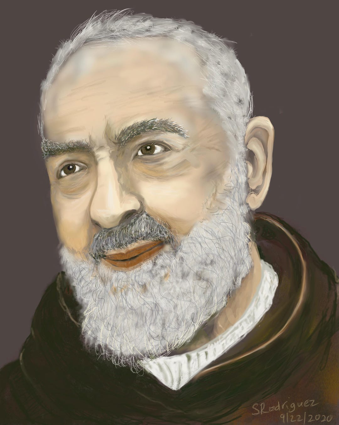Saint Padre Pio Digital Painting, Png Format, Ready for Printing - Etsy