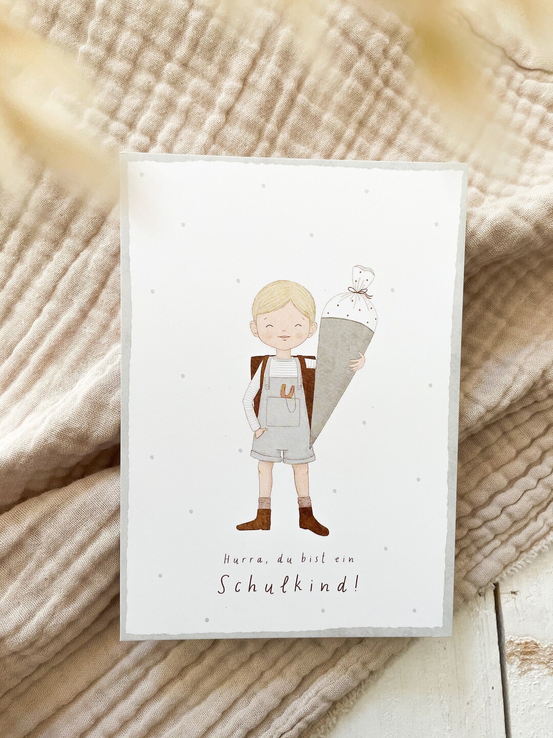 Postkarte Junge Einschulung erster Schultag - Etsy.de