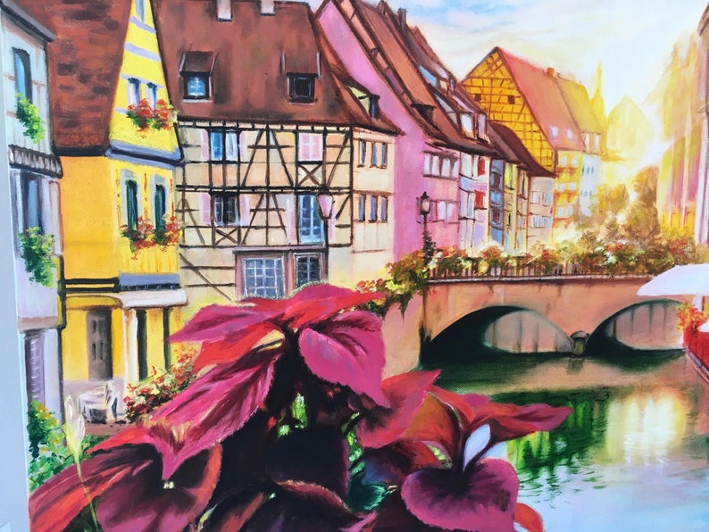 Colmar Town Oil Painting on Canvas Original Painting of European City ...