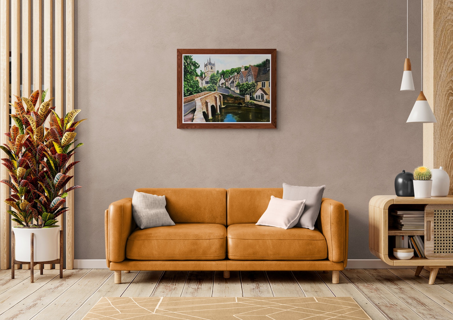 Original Oil English Countryside Painting: Castle Combe Landscape ...