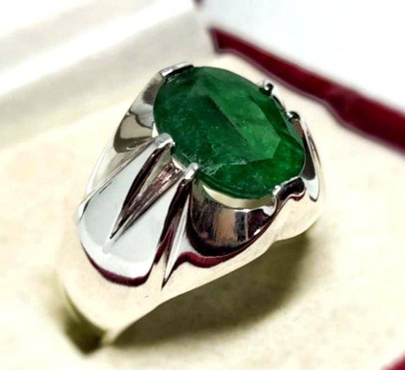 Man Emerald Ring Gift for Him Handmade Emerald Ring Sterling - Etsy