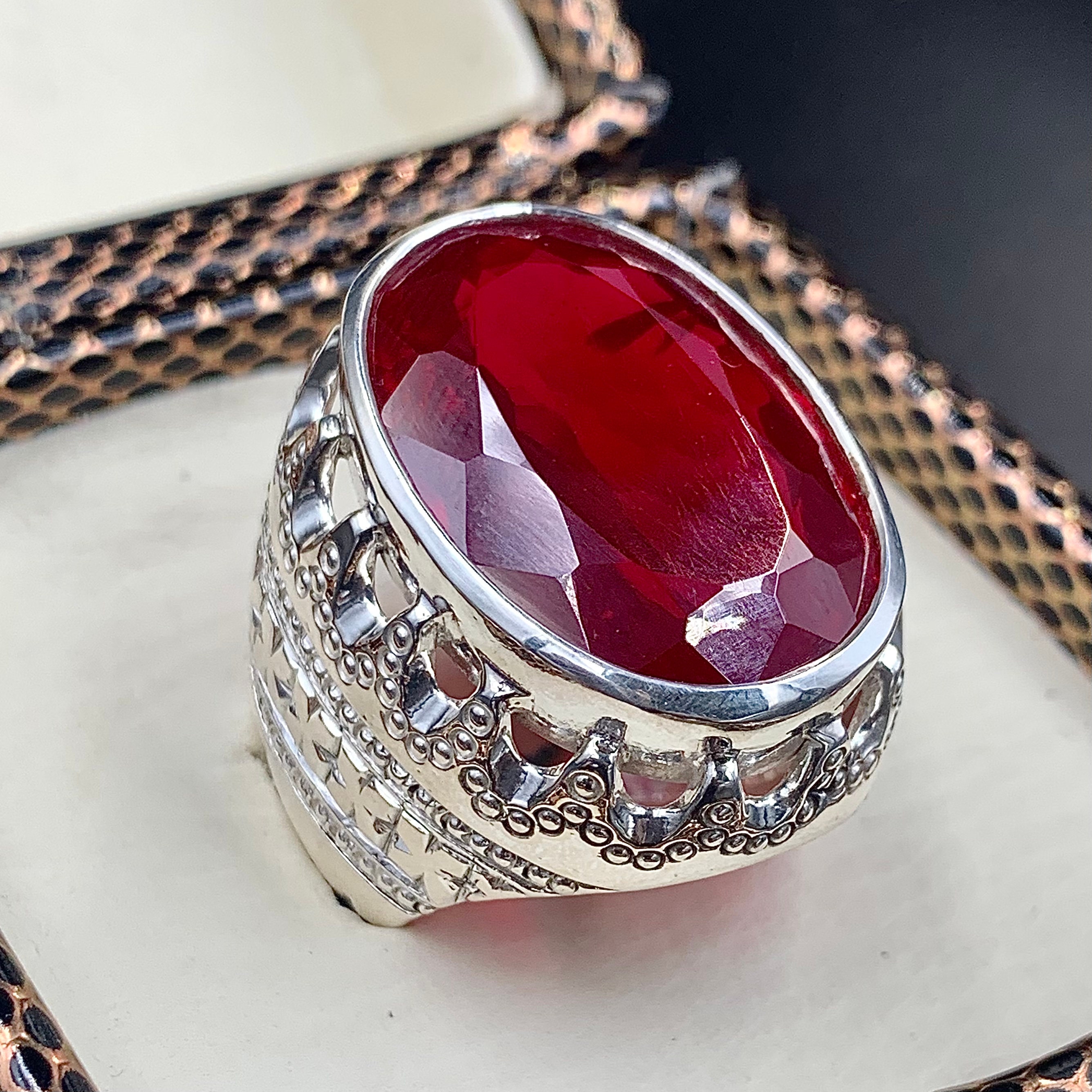 Silver Ruby Rings For Men