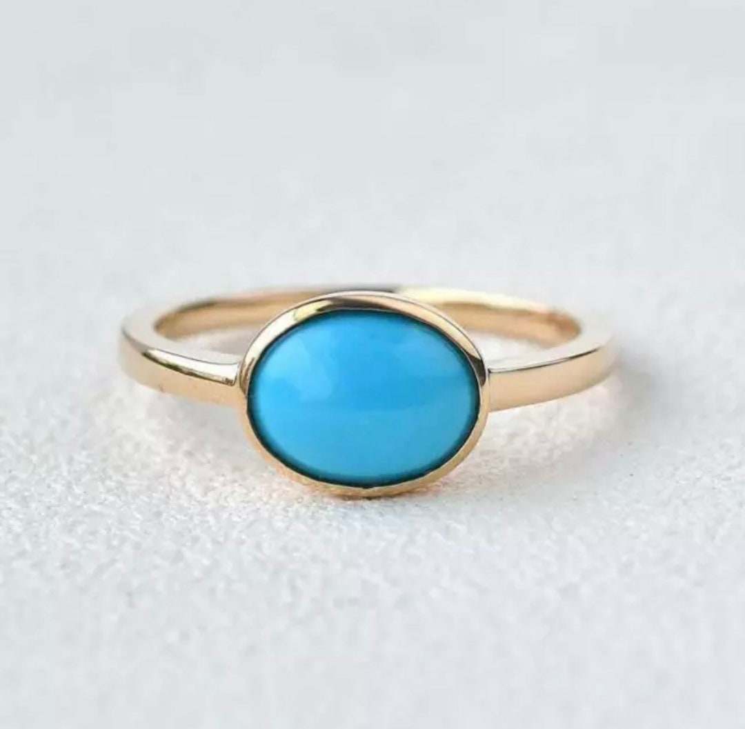 Women Turquoise Rings Engagement Ring Natural Feroza Rings Sterling ...