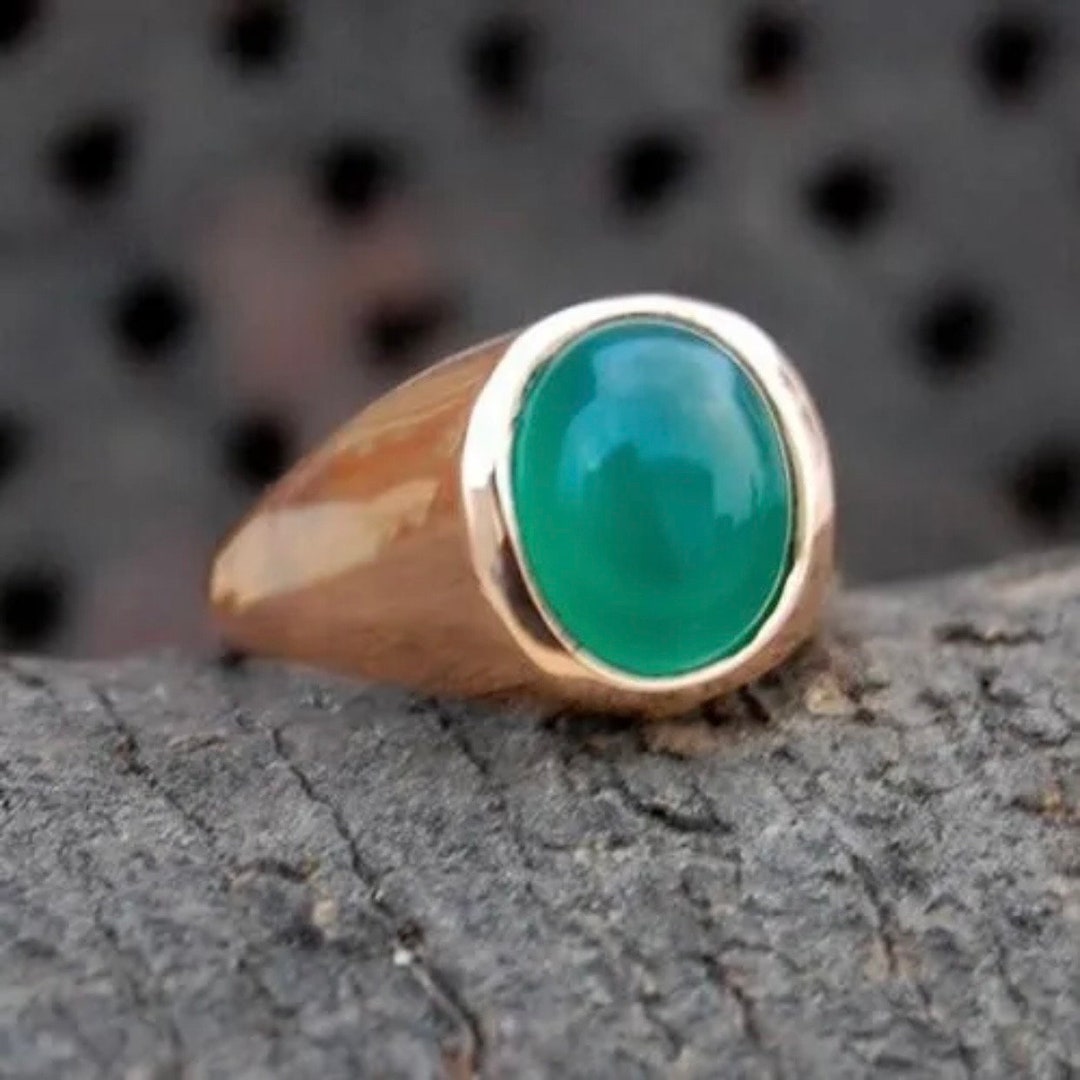 Natural Aqeeq Rings Yemeni Sabz Aqeeq Handmade Agate Ring Sterling ...