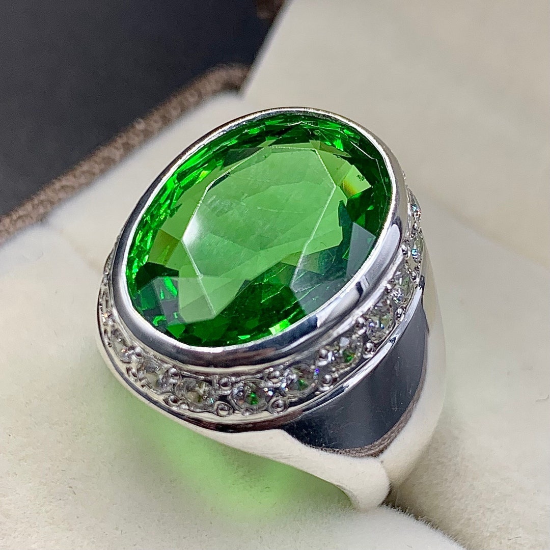 Peridot Mens Ring, Peridot 925 Silver Ring, Peridot Stone Ring ...