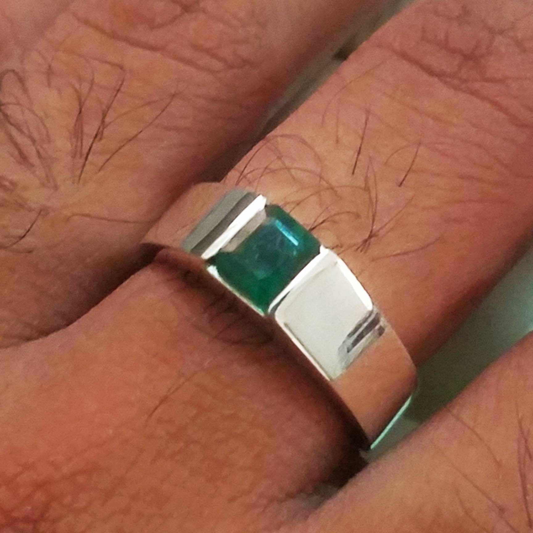 Man Emerald Ring Gift for Men Natural Emerald Band Emerald - Etsy