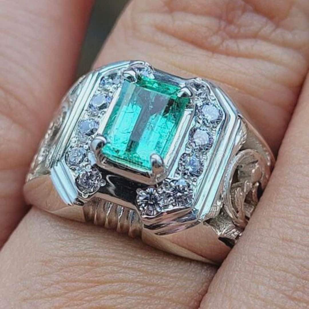 Genuine Emerald Rings Men