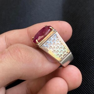 Natural Ruby Ring, Mens Ruby Ring, Yaqoot Rings 925 Silver Band Gifts ...