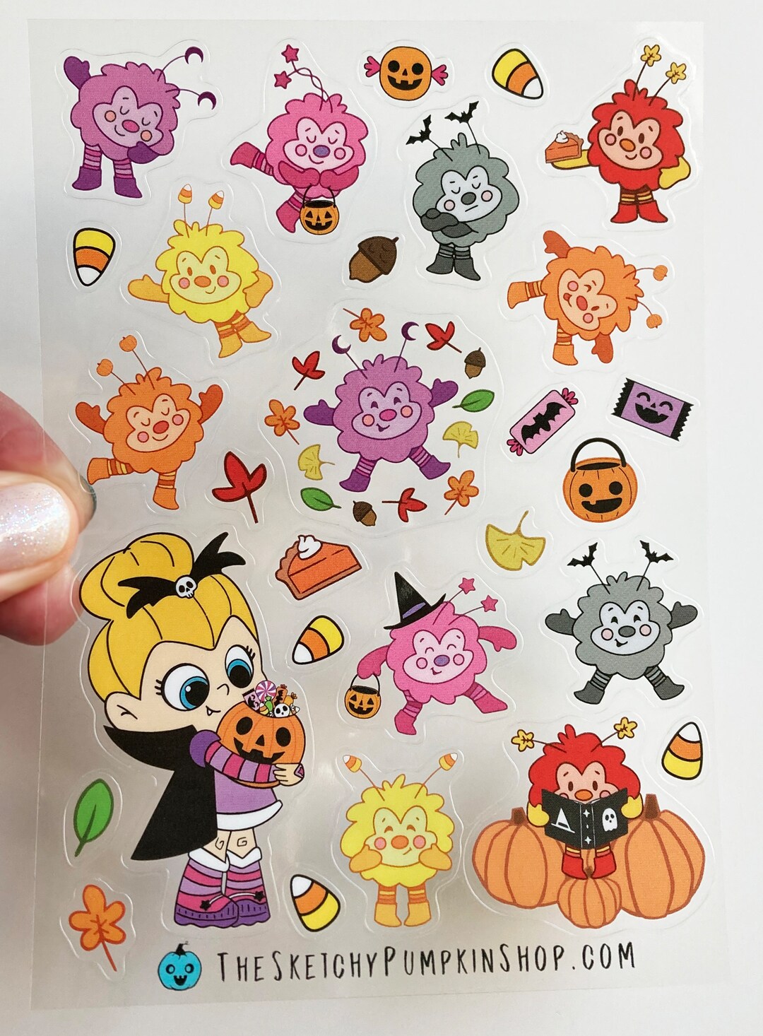 Spooky Sprite Transparent, Waterproof, Sticker Sheet, Decal, Colors ...