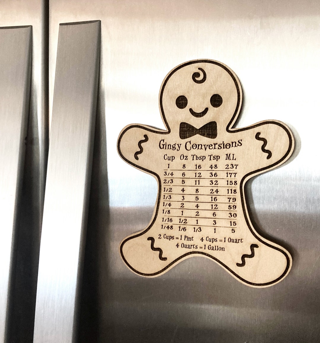 Gingy Conversion Chart, Wood Magnet - Etsy