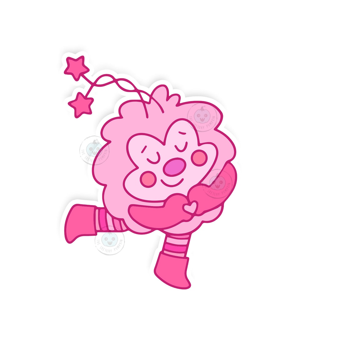 Pink Sprite Vinyl Decal, Transparent Backing, Rainbowbrite, Retro, 80s ...