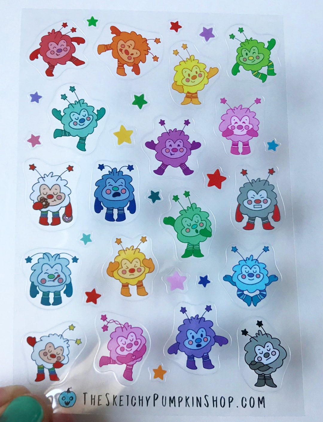 Sprite Sticker Sheet Transparent Waterproof, Rainbowbrite, Colors ...