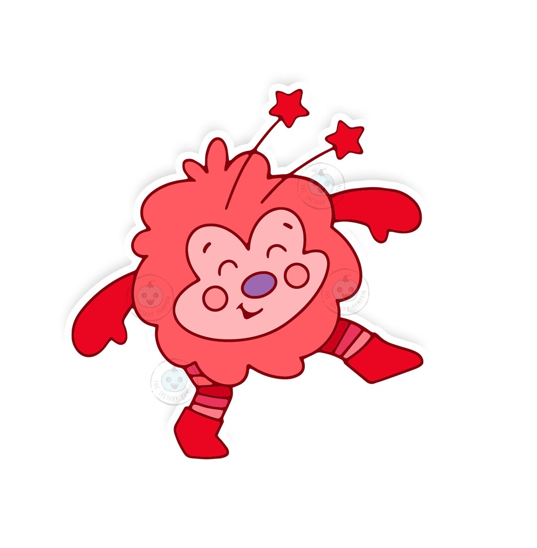 Red Sprite Vinyl Decal, Transparent Backing, Rainbowbrite, Retro, 80s ...