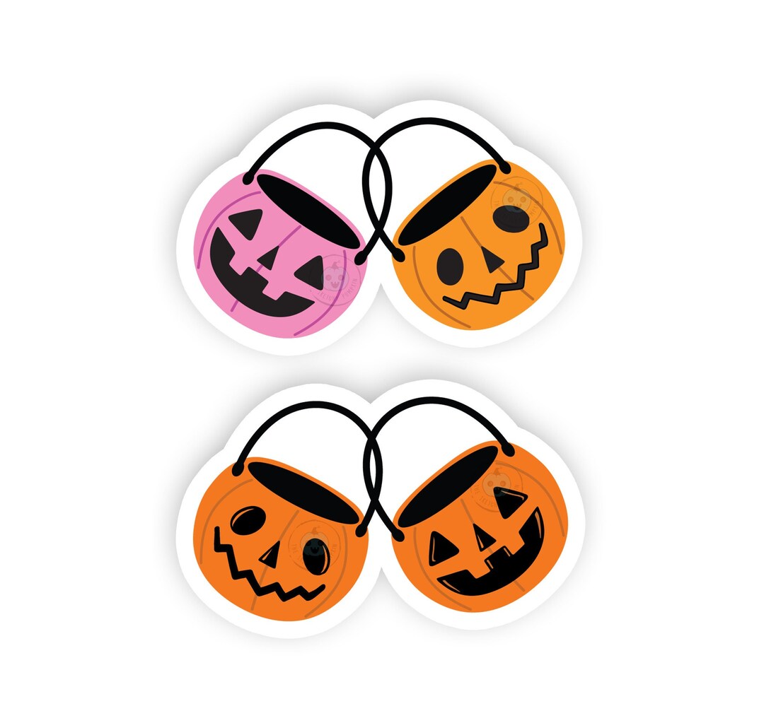 Pumpkin Candy Bucket Decals, Stickers, Halloween, Waterproof, Matte - Etsy