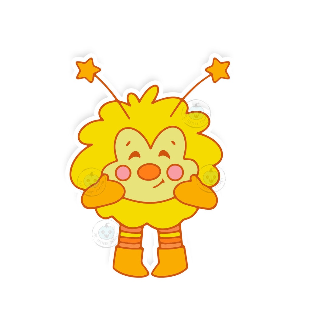 Yellow Sprite Vinyl Decal, Transparent Backing, Rainbowbrite, Retro ...