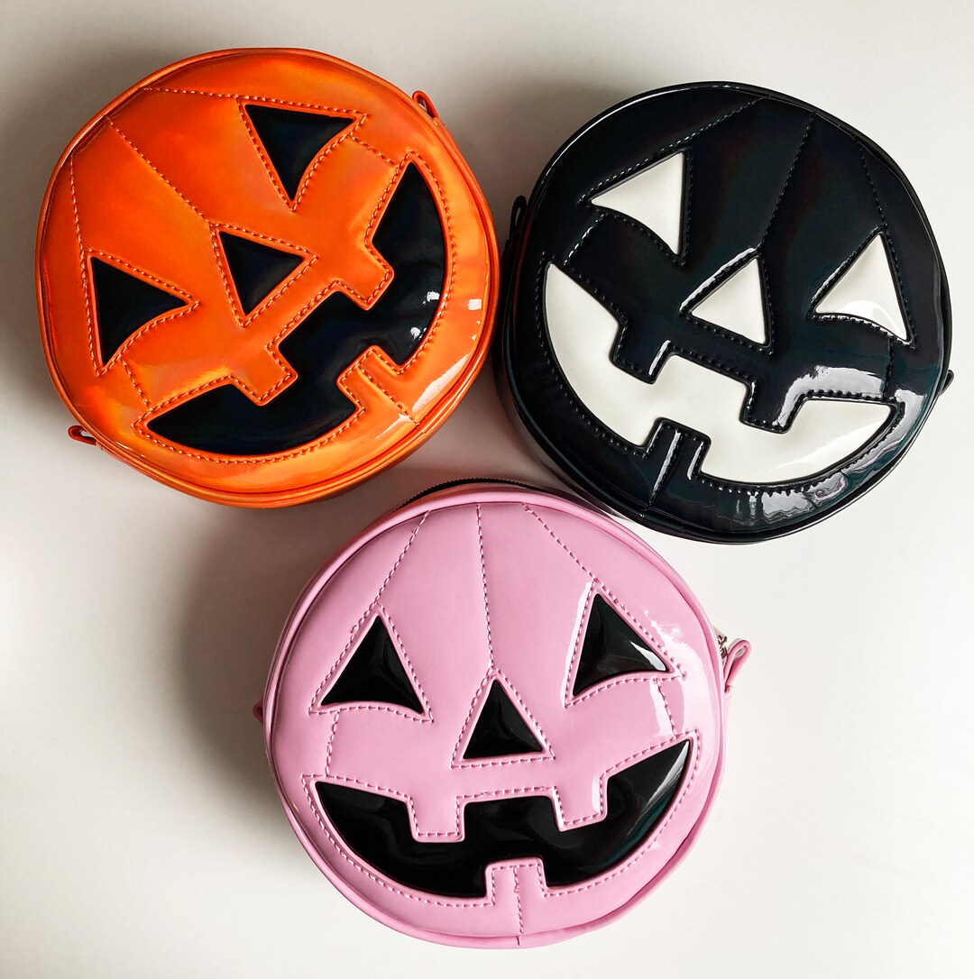 Jack O'lantern Round Bags, Halloween, Pumpkin, Faux Leather, Spooky ...