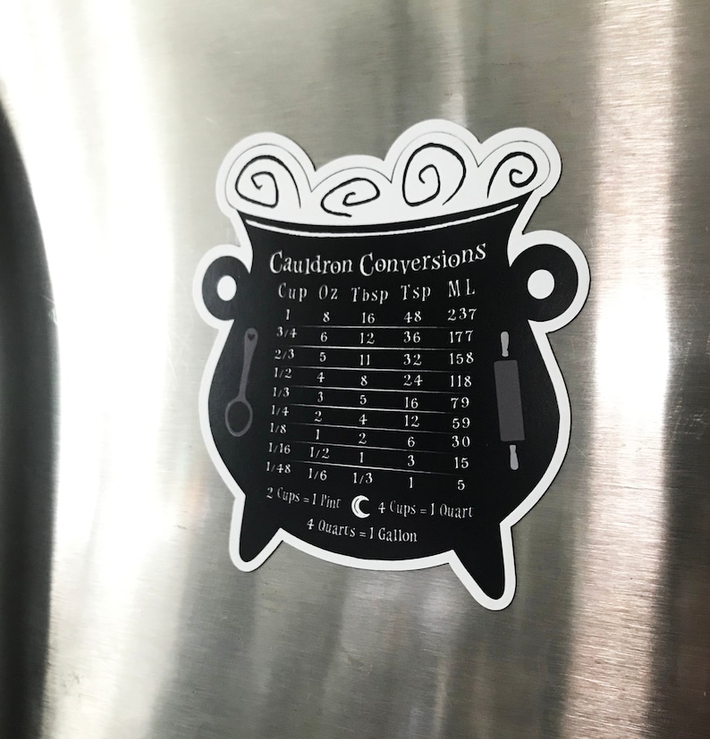 Cauldron Conversion Chart Magnet Black Cooking - Etsy