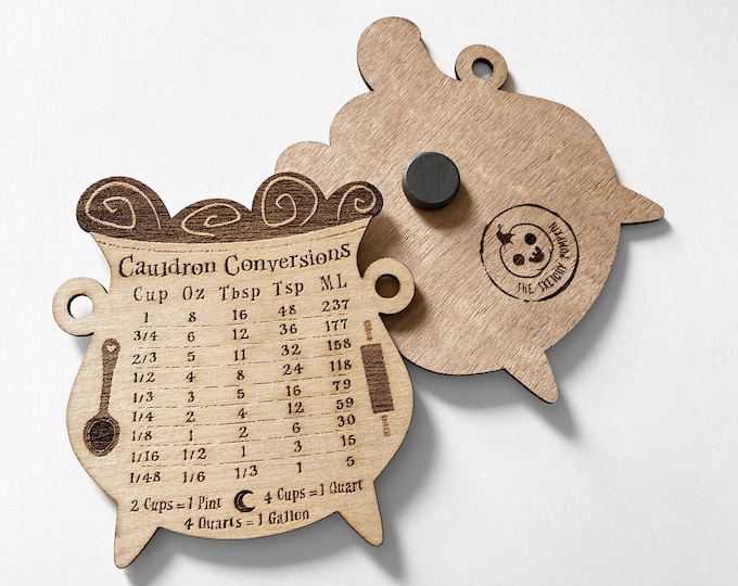 Cauldron Conversion Chart, ORIGINAL, Wood, Magnet, Kitchen Witch ...