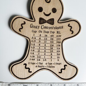 Gingy Conversion Chart, Wood Magnet - Etsy