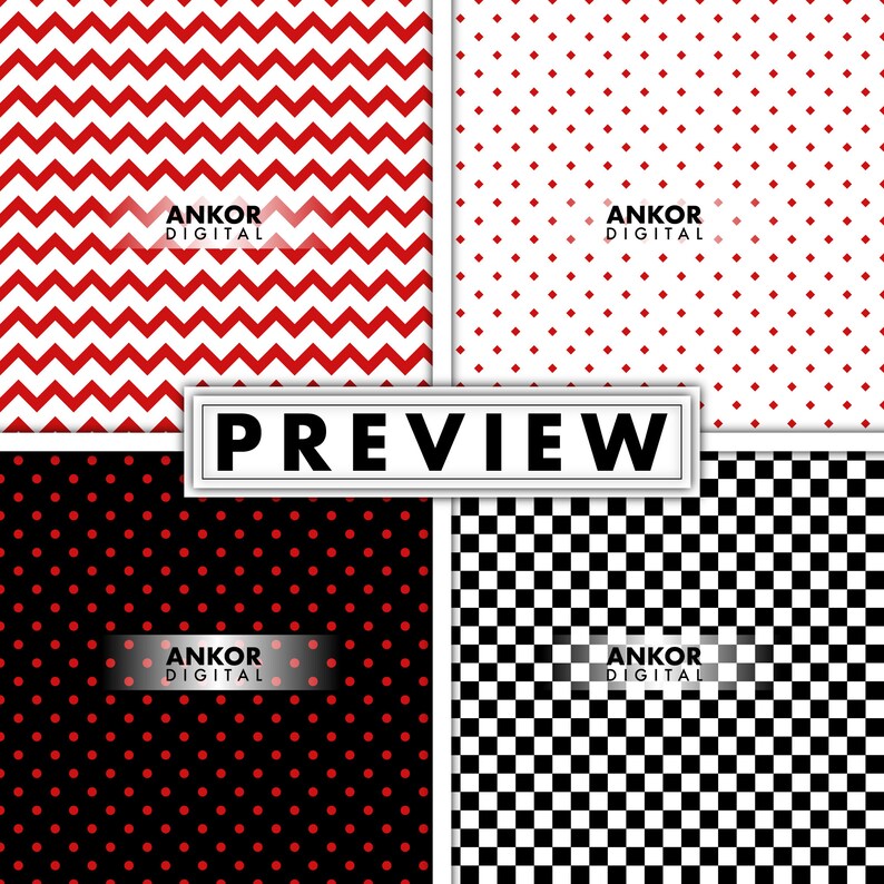 Printable Digital Paper, Seamless Pattern Geometric Chevron Polka Dots ...