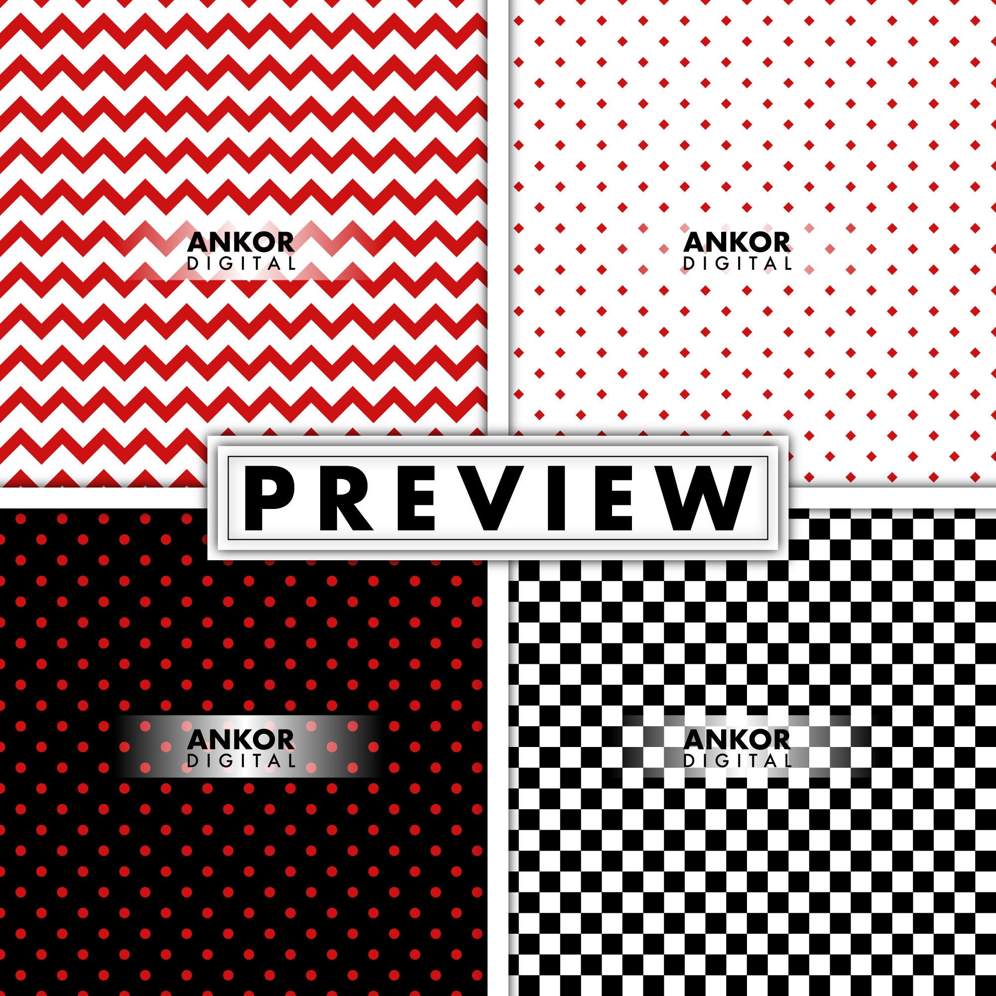 Printable Digital Paper, Seamless Pattern Geometric Chevron Polka Dots ...