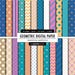 Printable Digital Paper, Seamless Pattern Geometric Chevron Polka Dots ...