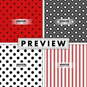 Printable Digital Paper, Seamless Pattern Geometric Chevron Polka Dots ...