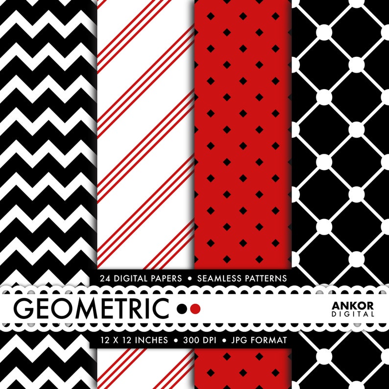 Printable Digital Paper Seamless Pattern Geometric Chevron | Etsy