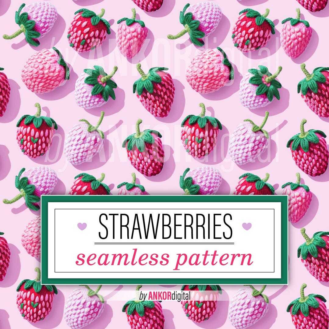 Strawberries Seamless Pattern, Pink 3D Repeating Surface Pattern, Red ...
