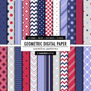 Printable Digital Paper Seamless Pattern Geometric Chevron | Etsy