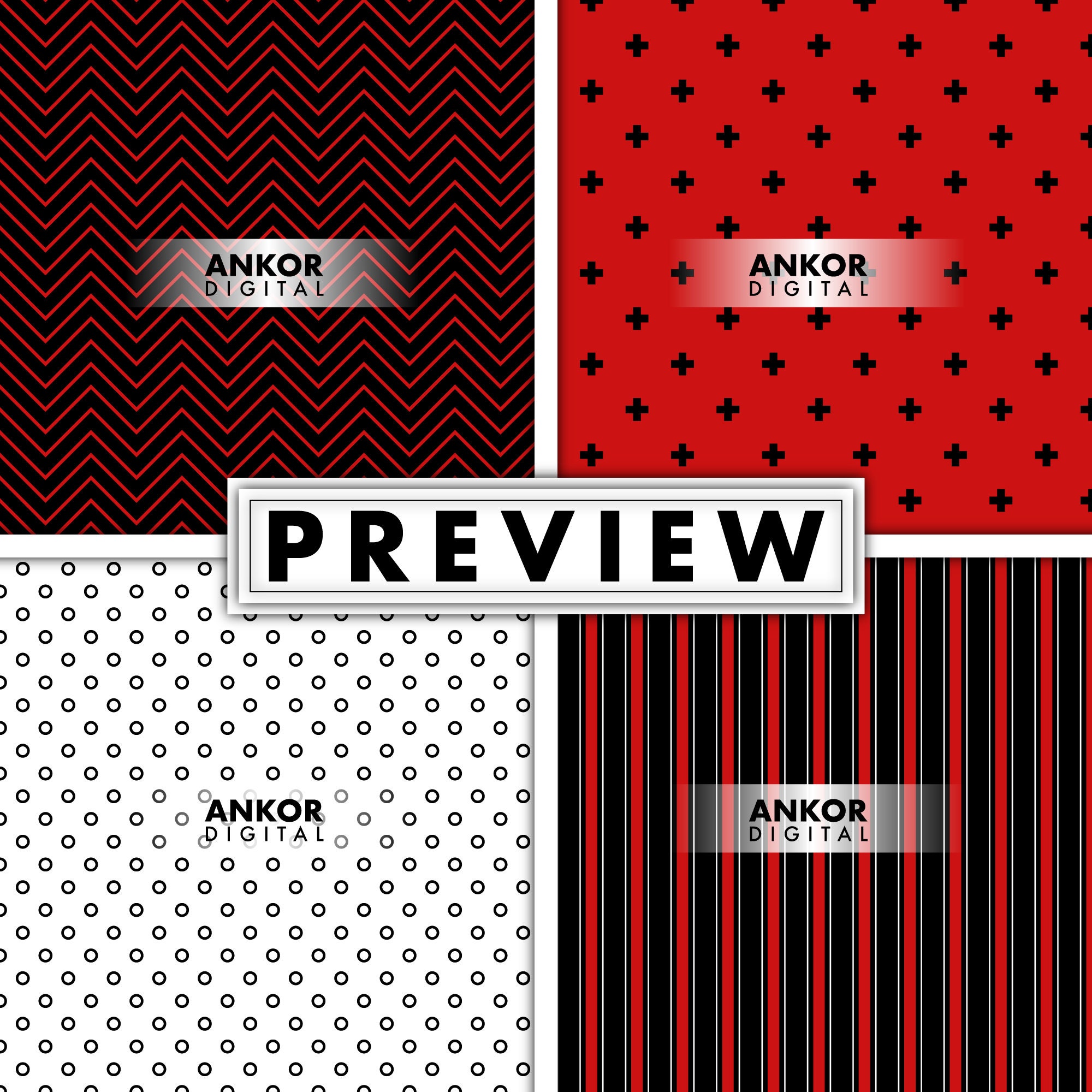 Printable Digital Paper, Seamless Pattern Geometric Chevron Polka Dots ...