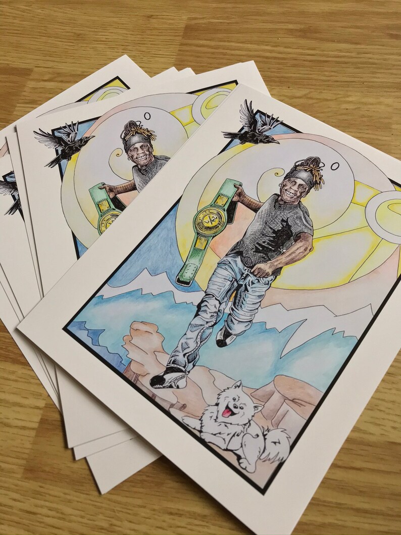 R-truth as the Fool Tarot Card Mixed Media Art Print India Ink and ...